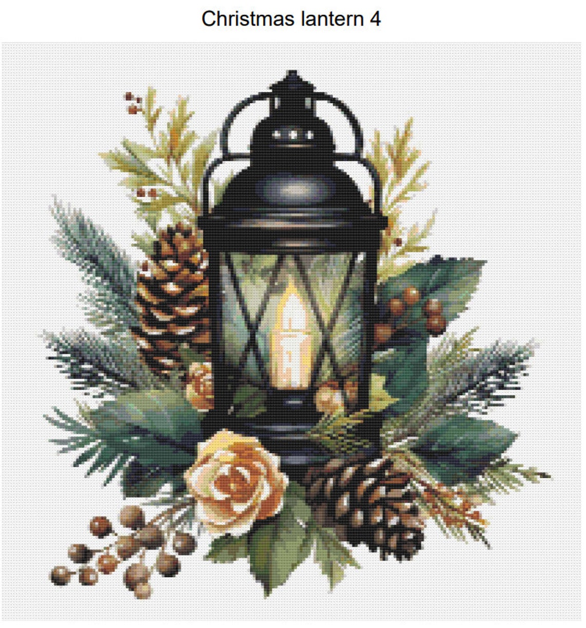 Watercolor Christmas Lantern Pattern Keeper Compatible PDF Instant ...