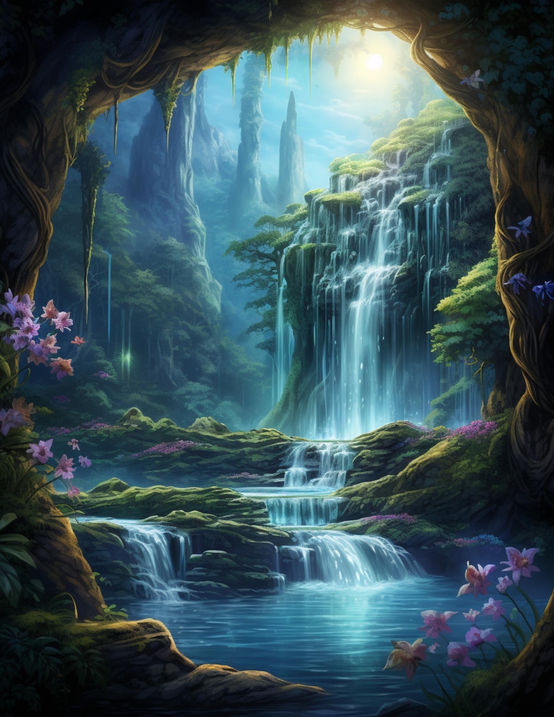Fantasy Waterfall 14 Filtered Dawn PDF Instant Digital Download Counted ...