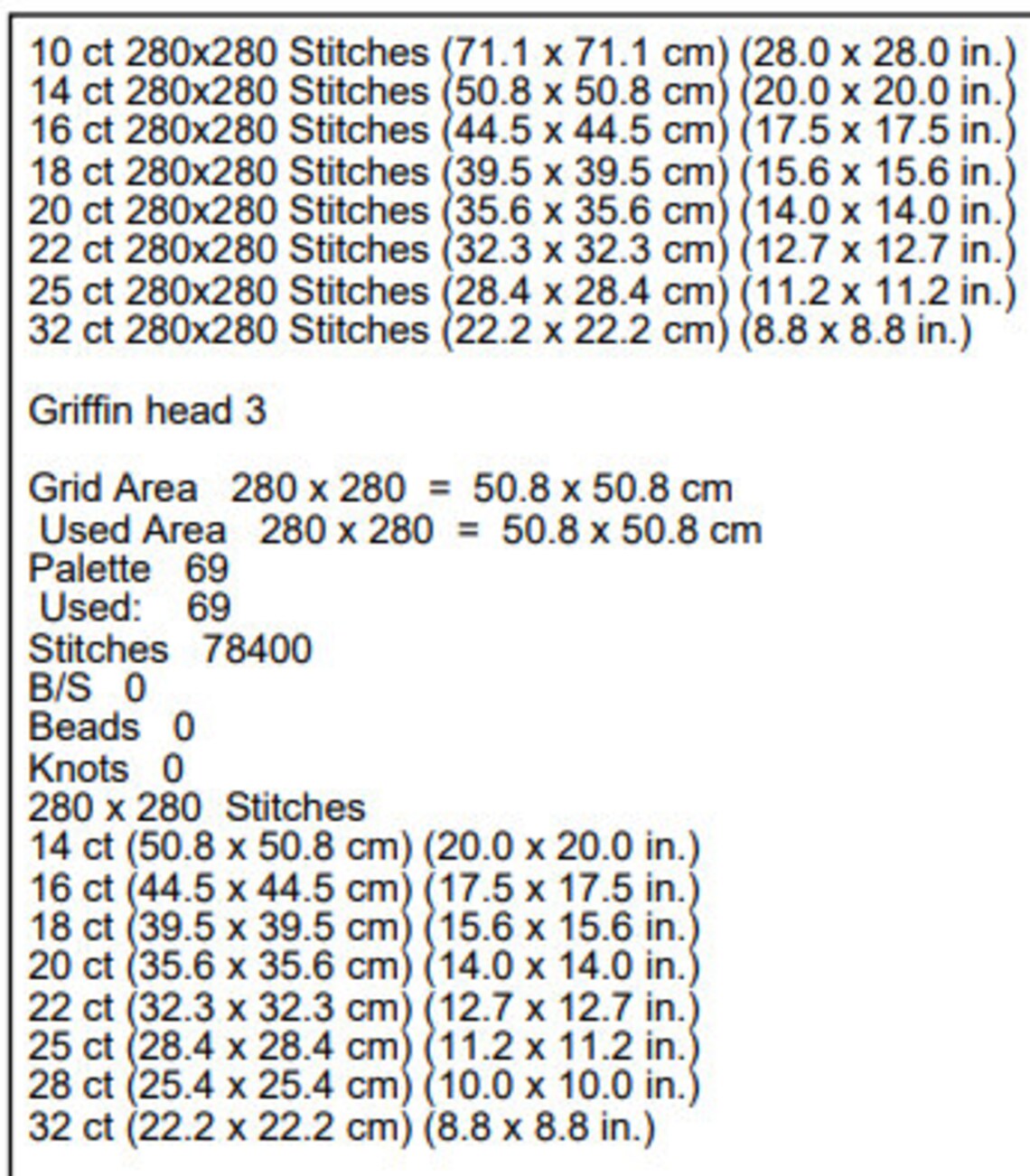 Griffin Gryphon Chimera PDF Instant Digital Download Counted Cross ...