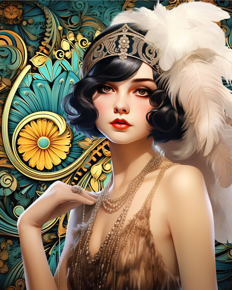 Beautiful Flapper Art Deco Pattern Keeper Compatible PDF Instant Digital Download Counted Cross ...
