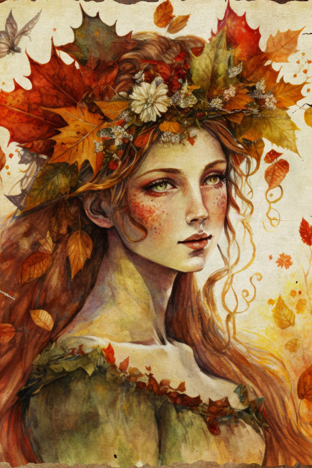 Red Gold Autumn Faerie Fairy Midsize Pattern Keeper Compatible PDF ...