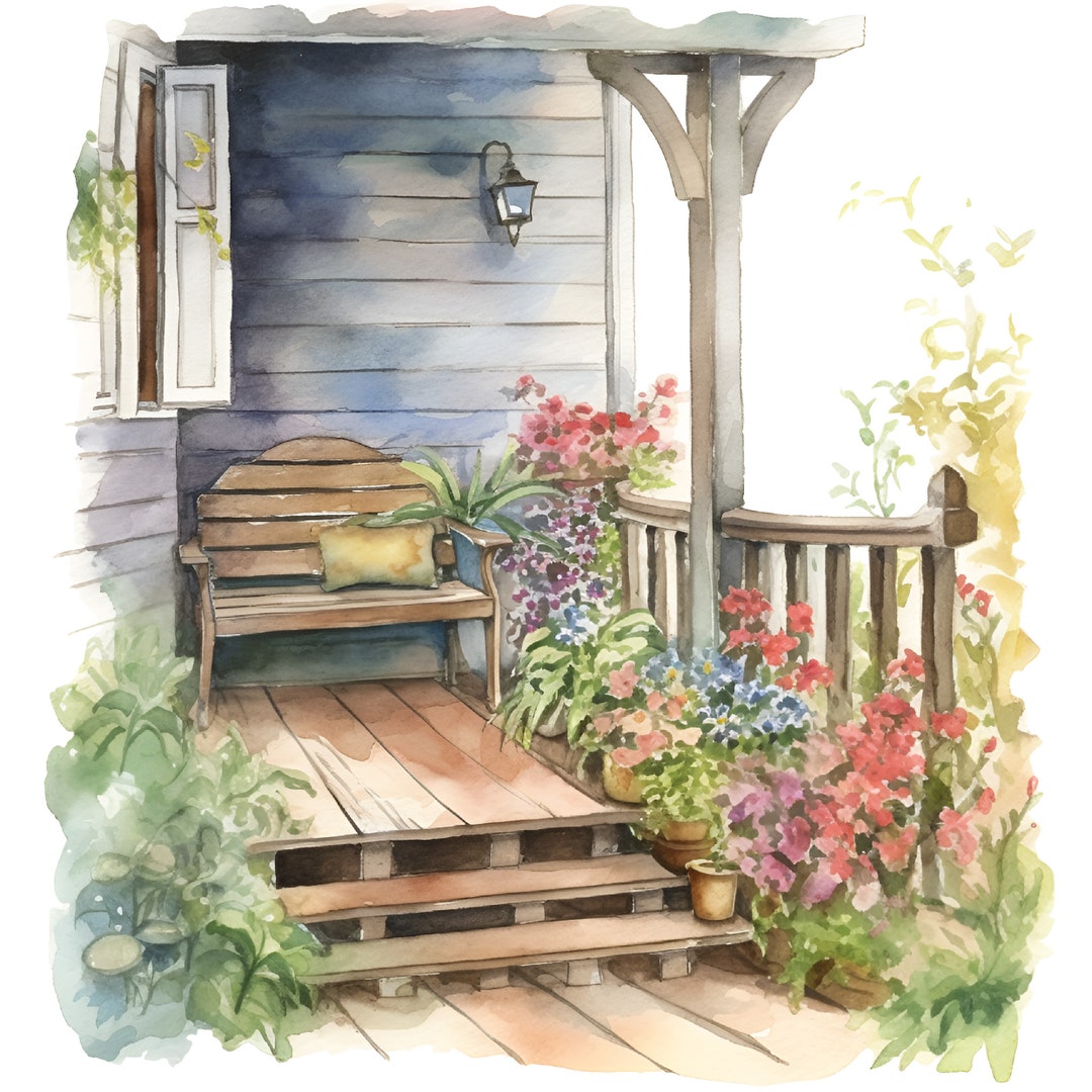 Summertime Farmhouse Front Porch Counted Cross Stitch Pattern Keeper ...