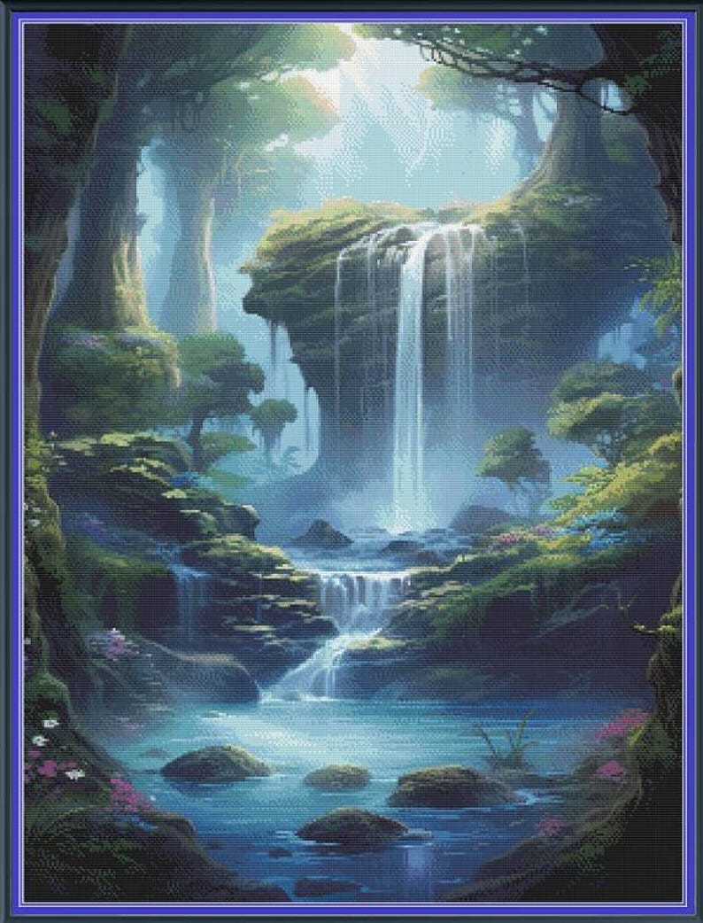 Fantasy Waterfall 12 Filtered Dawn PDF Instant Digital Download Counted ...
