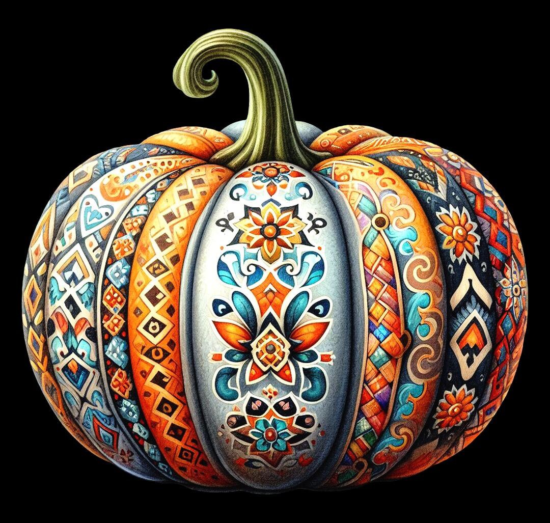 Painted Pumpkin 1 Fall Autumn Halloween Pattern Keeper Compatible PDF ...