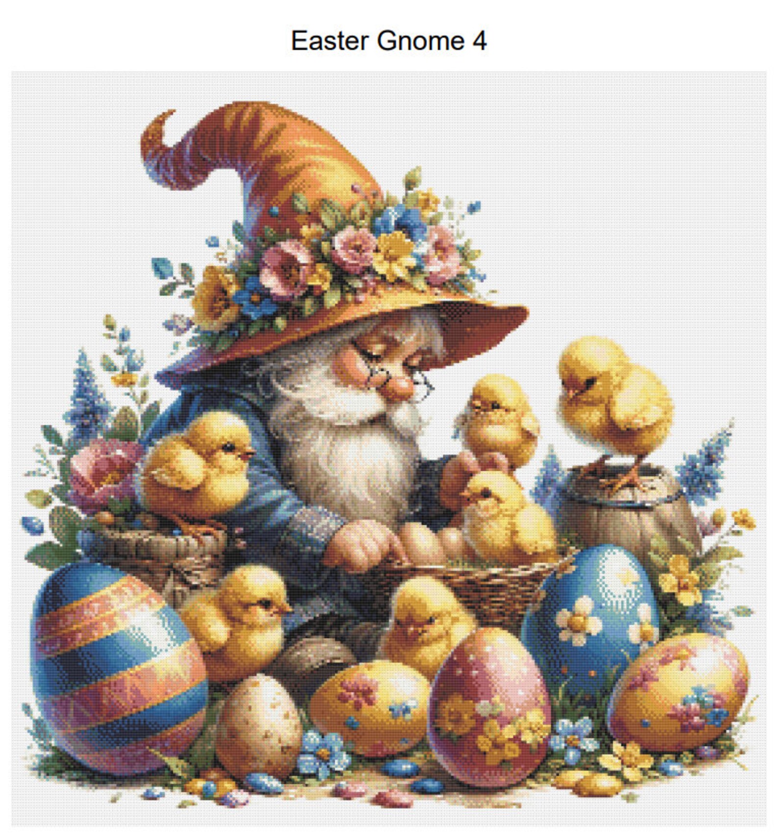 Watercolor Easter Gnome PDF Instant Digital Download Counted Cross ...