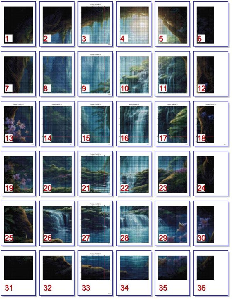 Fantasy Waterfall 14 Filtered Dawn PDF Instant Digital Download Counted ...