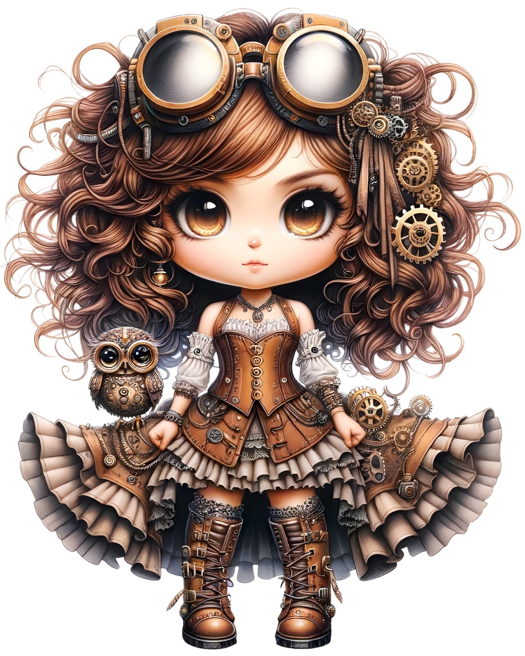 Steampunk Chibi Girls 6 Pattern Keeper Compatible PDF Instant Digital ...