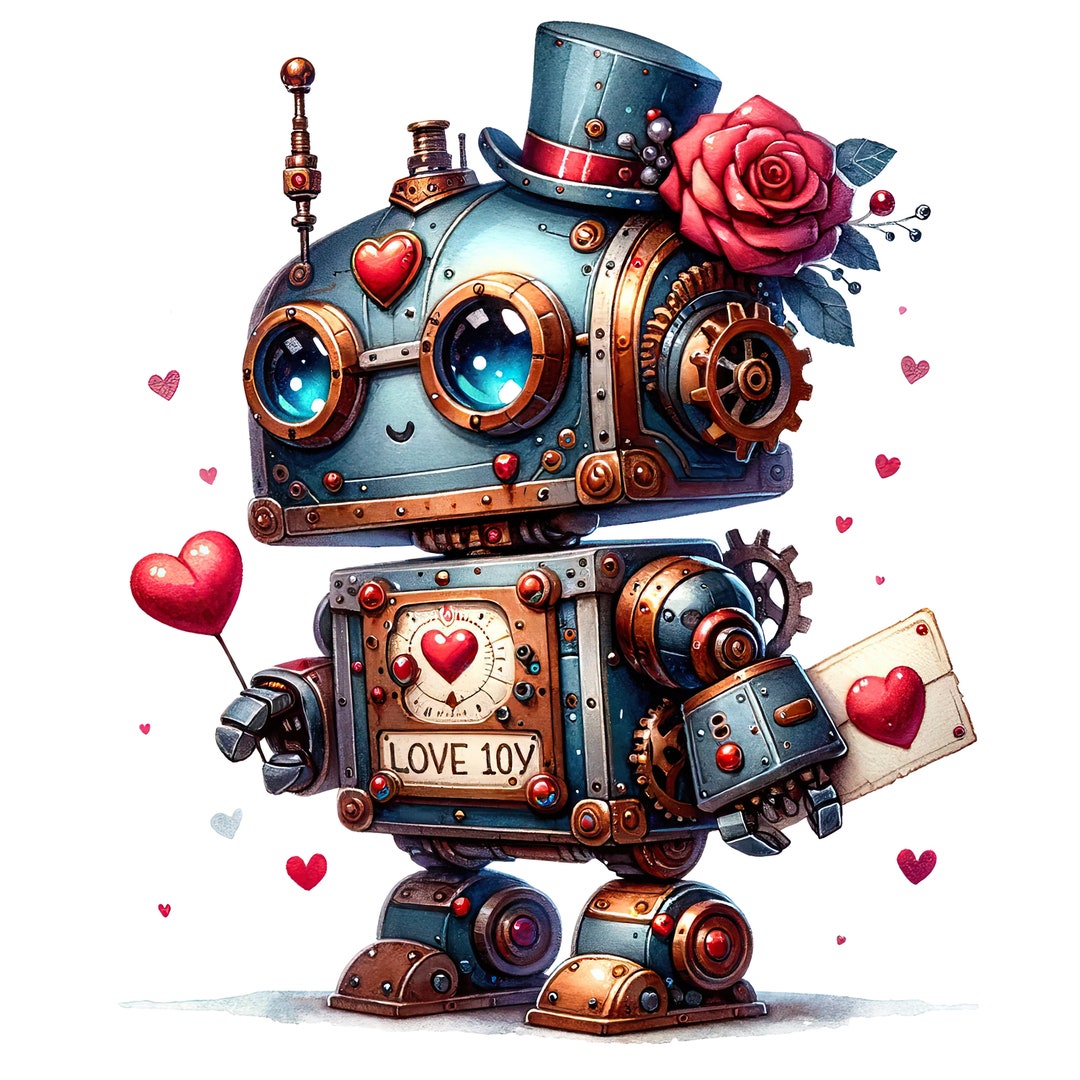 Steampunk Robot Valentine Pattern Keeper Compatible PDF Instant Digital ...