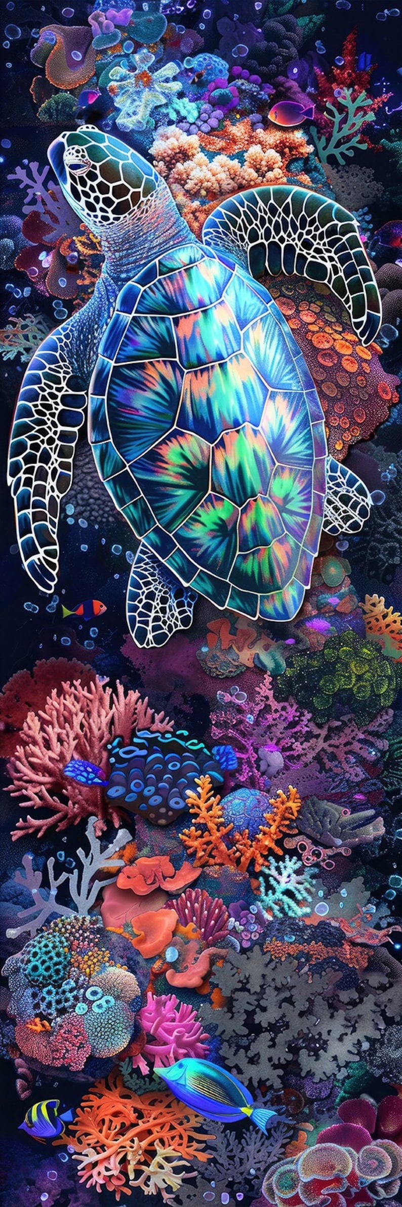 Biofluorescent Sea Life 4 Sea Turtle Narrow, Pattern Keeper Compatible ...