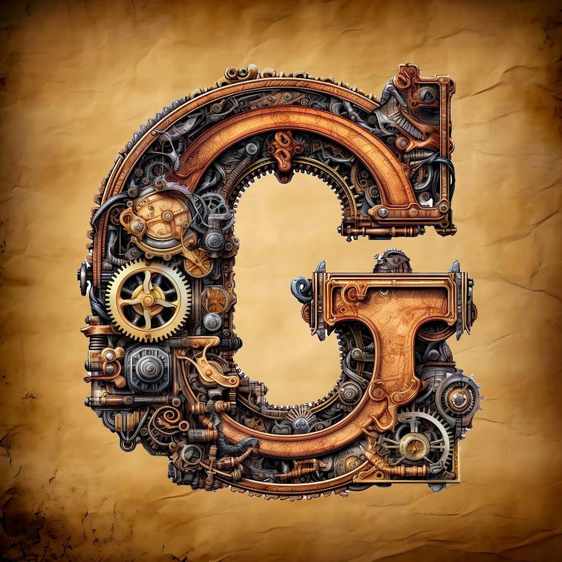 Steampunk Alphabet Letter G Large Size Pattern Keeper Compatible PDF ...