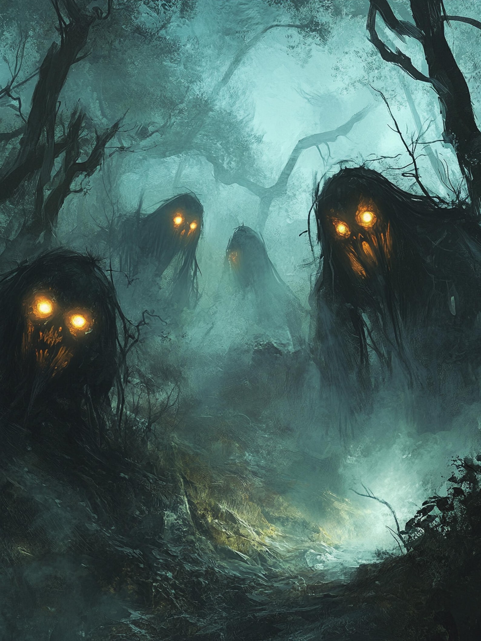 Scary Ghost 8, Halloween Scene PDF Instant Digital Download Counted ...