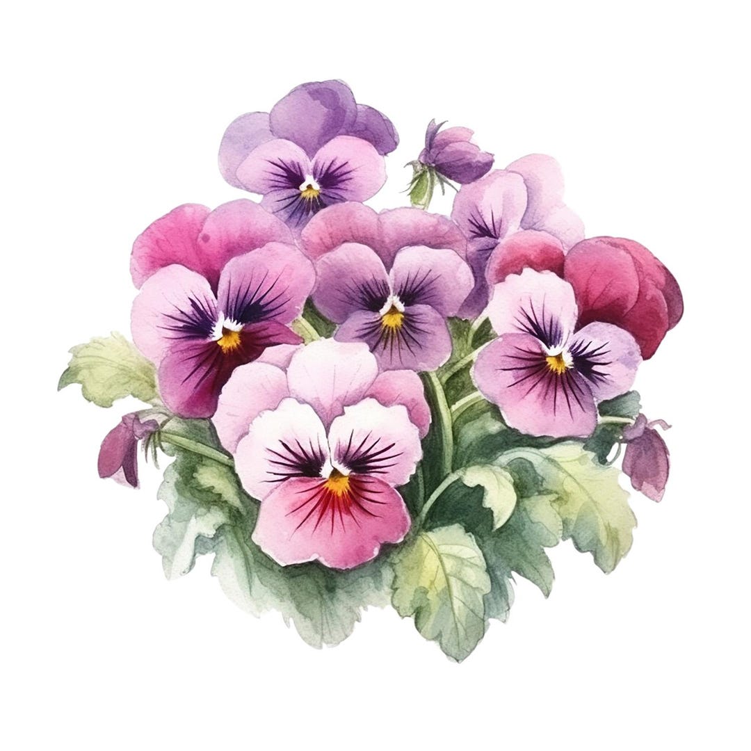 Small Pattern Bright Pink Pansy Bouquet 23 Pattern Keeper Compatible ...