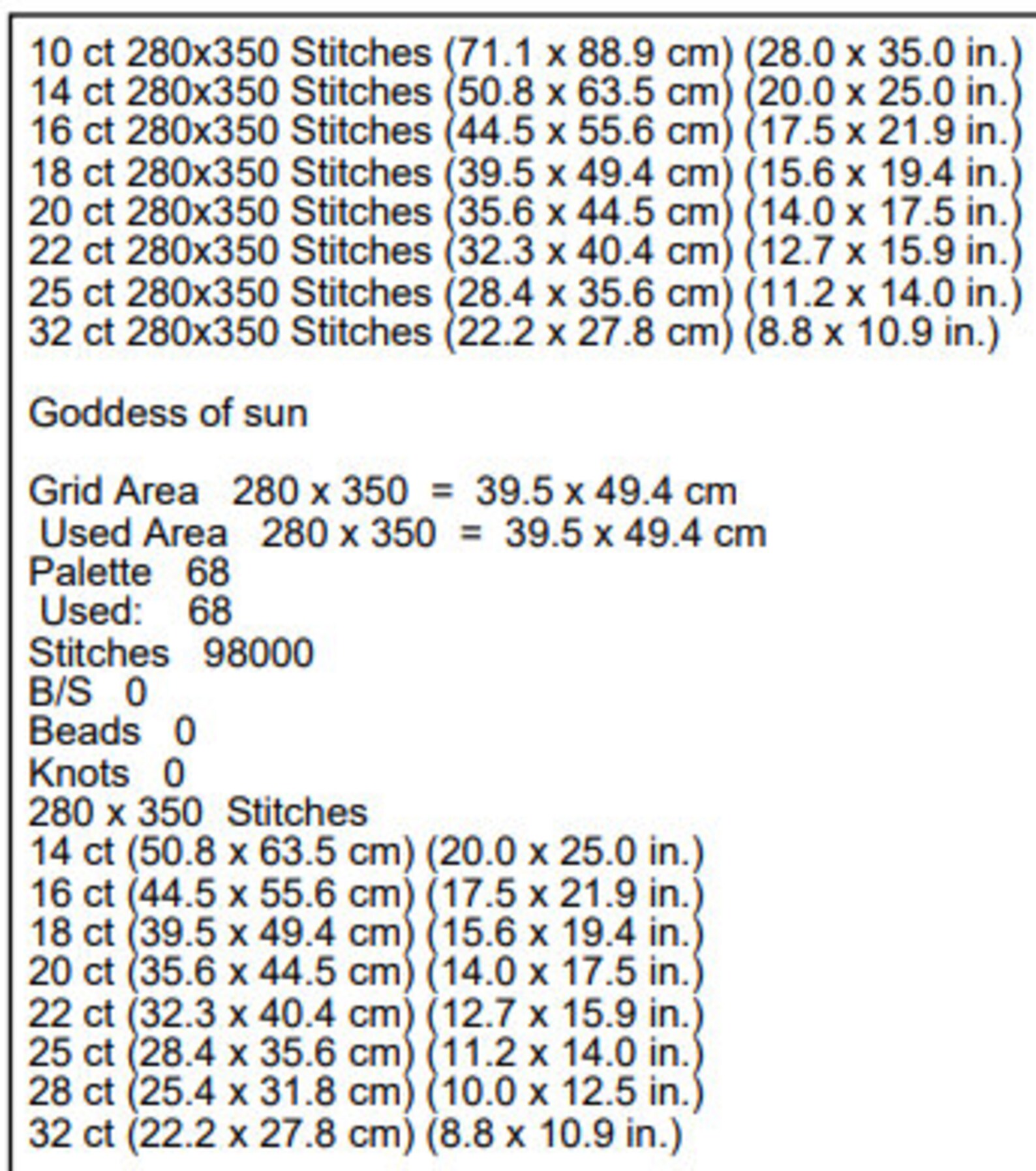 Goddess of the Sun Sol Pattern Keeper Compatible PDF Instant Digital ...