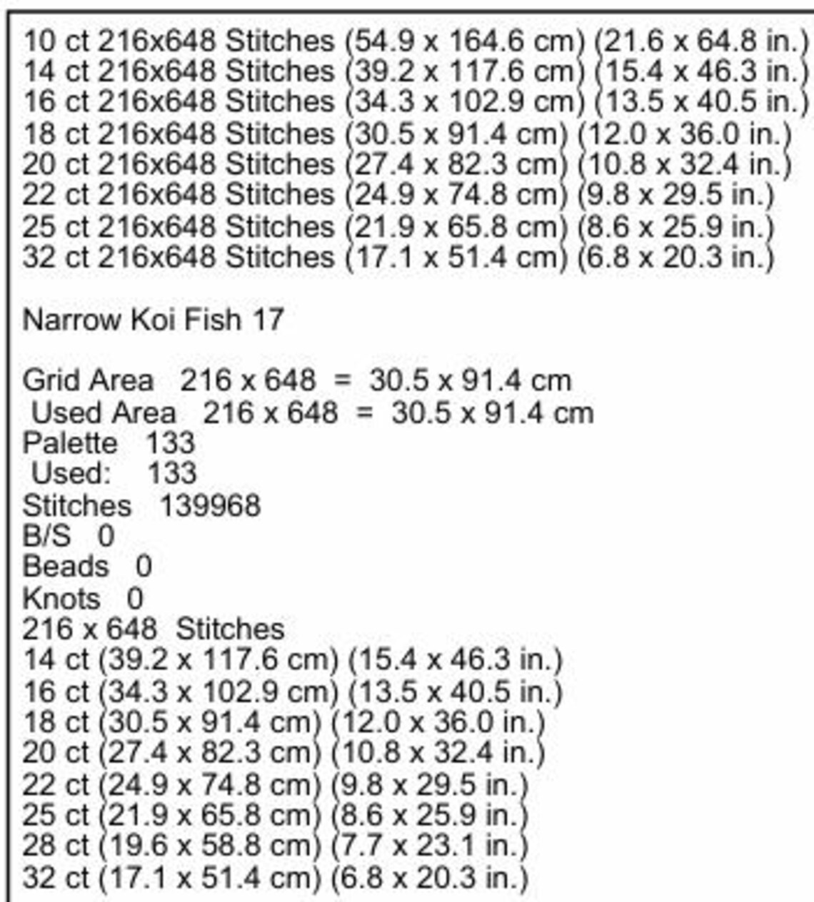 Narrow Koi Fish 17 Pattern Keeper Compatible PDF Instant Digital ...