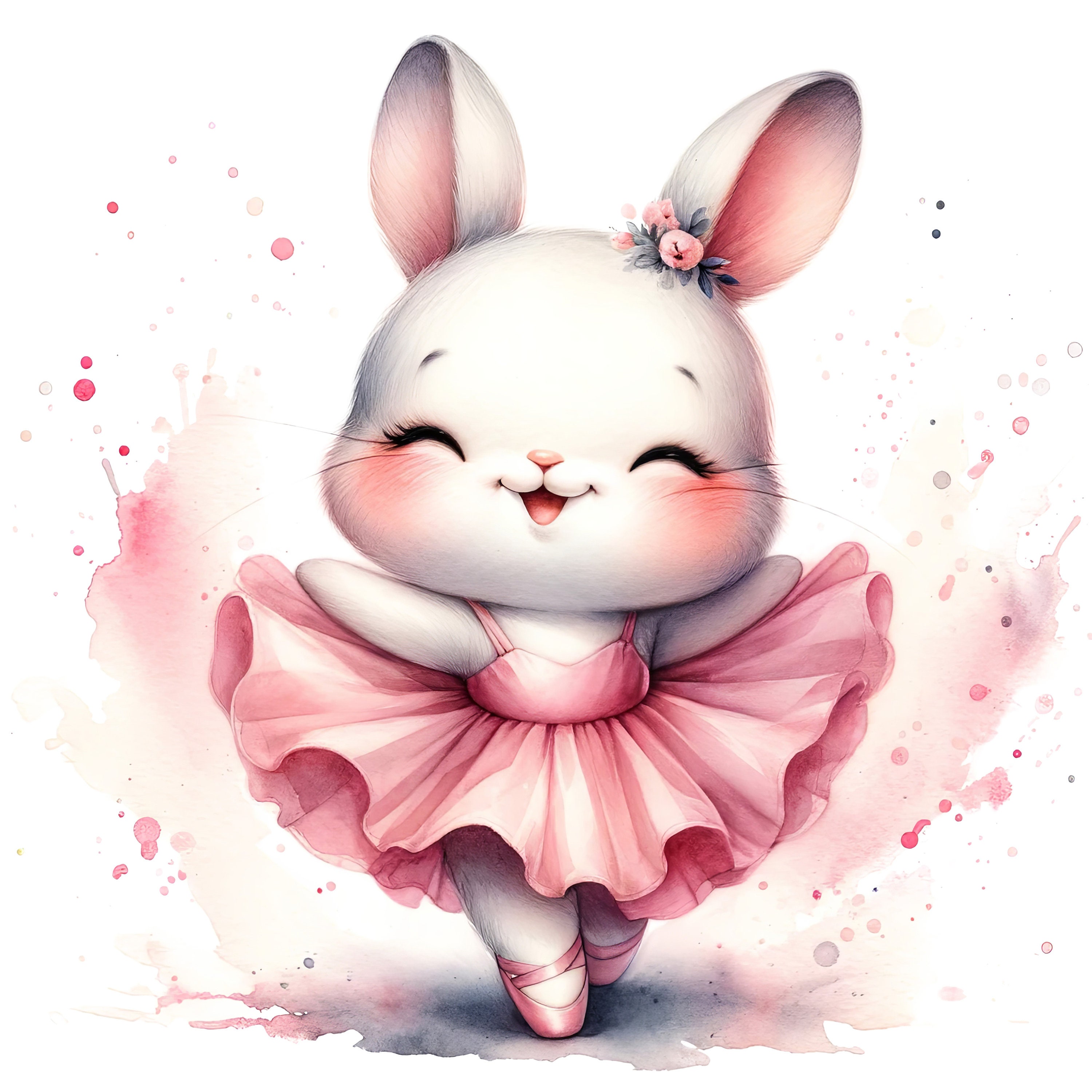 Watercolor Ballerina Bunny 12 PDF Instant Digital Download Counted ...