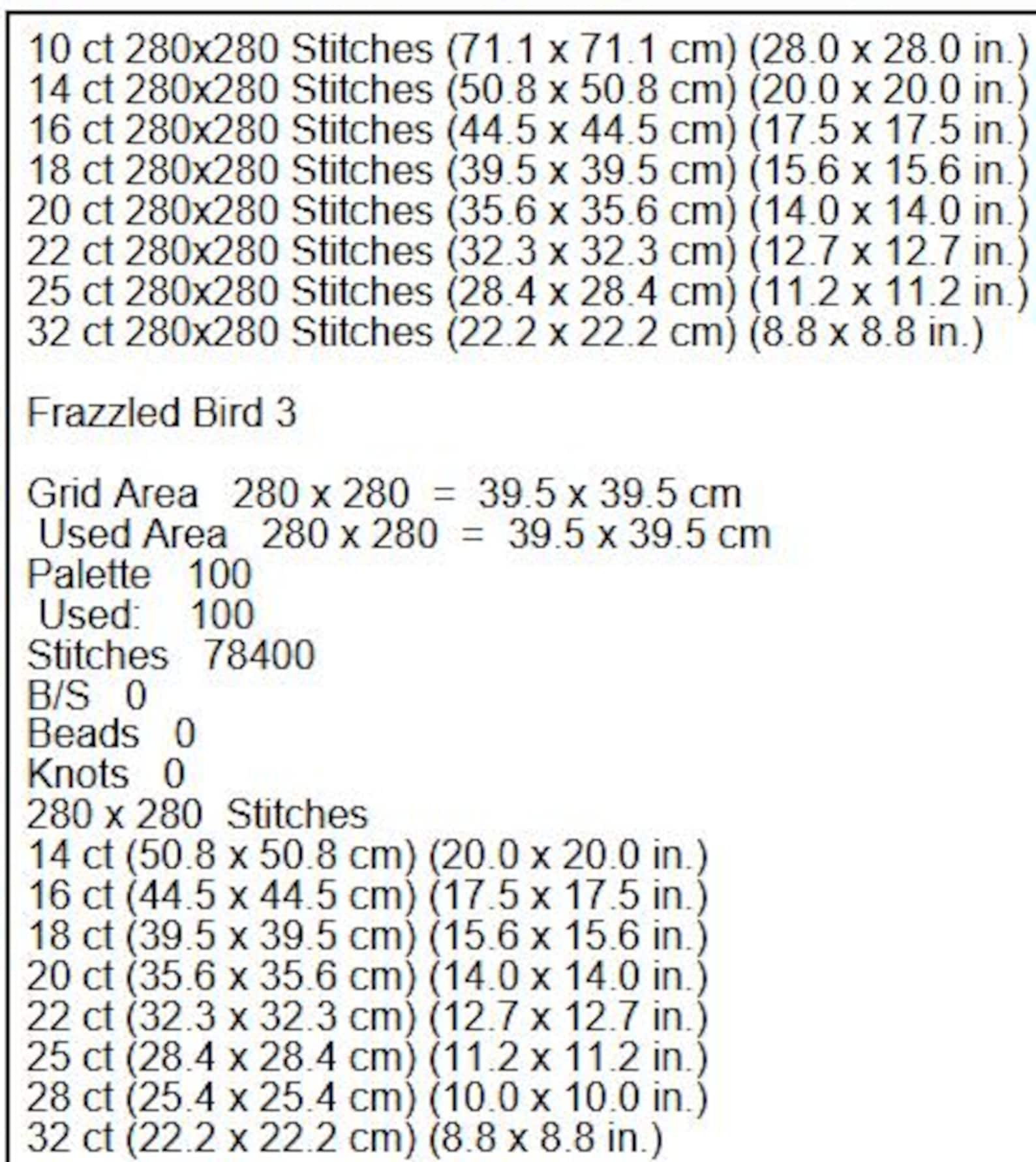 Frazzled Rainbow Bird 3, Pattern Keeper Compatible, PDF Digital ...