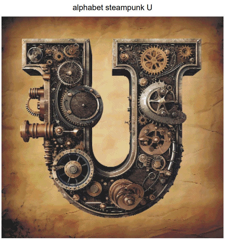 Steampunk Alphabet Letter U Large Size Pattern Keeper Compatible PDF ...