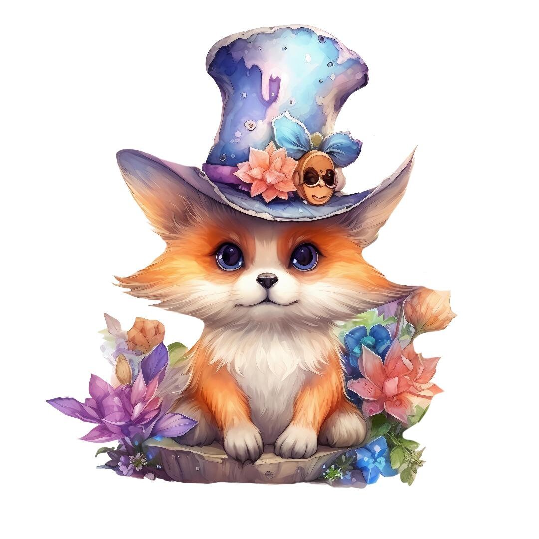 Magical Fuzzy Folk Top Hat Fox PDF Instant Digital Download Counted ...
