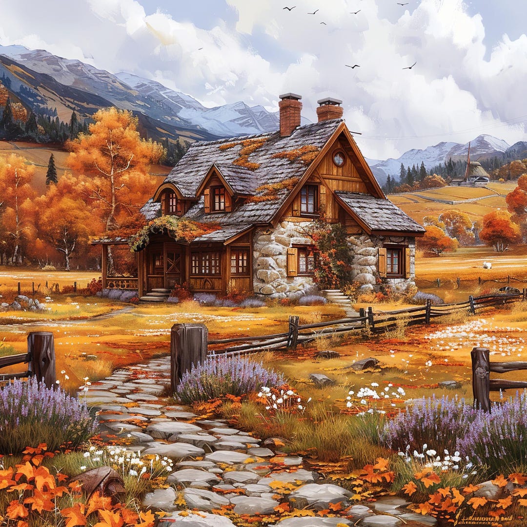 Autumn Country 61 Homestead Scene Fall Pattern Keeper Compatible PDF ...