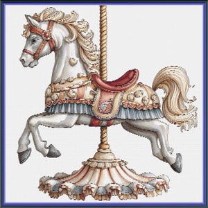Carousel Horses 13 PDF Instant Digital Download Counted Cross Stitch ...
