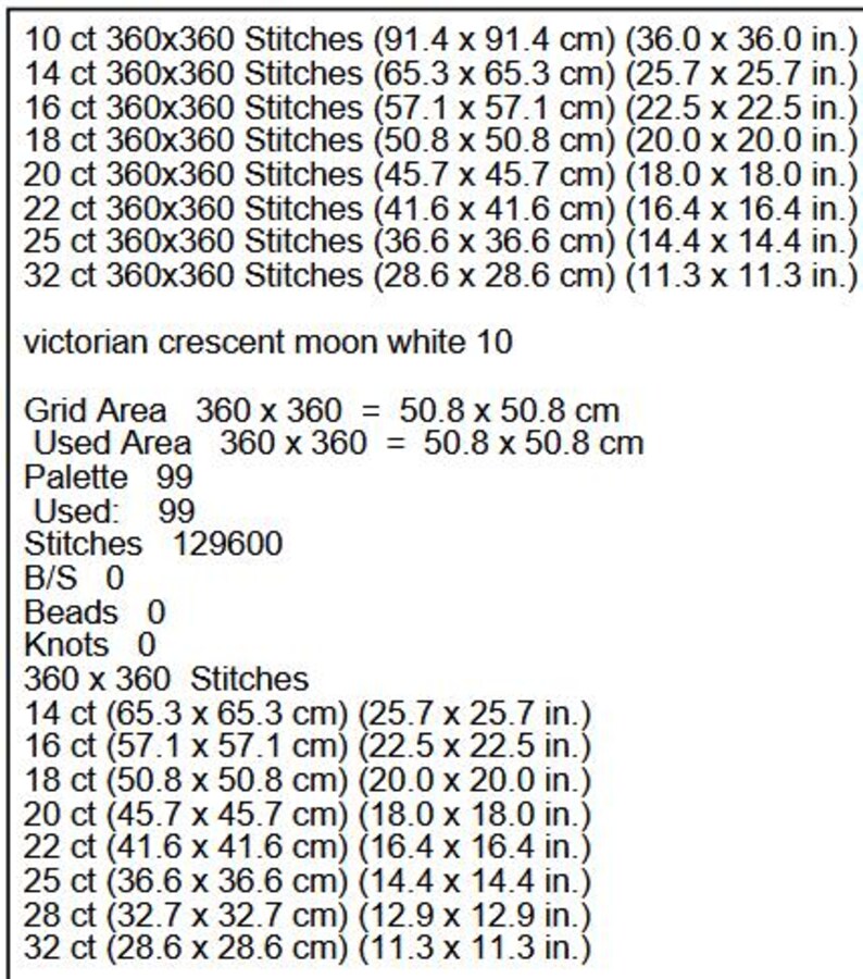 Victorian Crescent Moon 10 White, Pattern Keeper Compatible, PDF ...