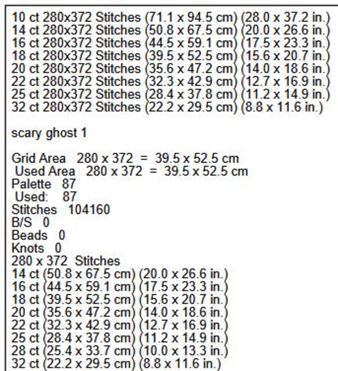 Scary Ghost 1, Halloween Scene PDF Instant Digital Download Counted ...