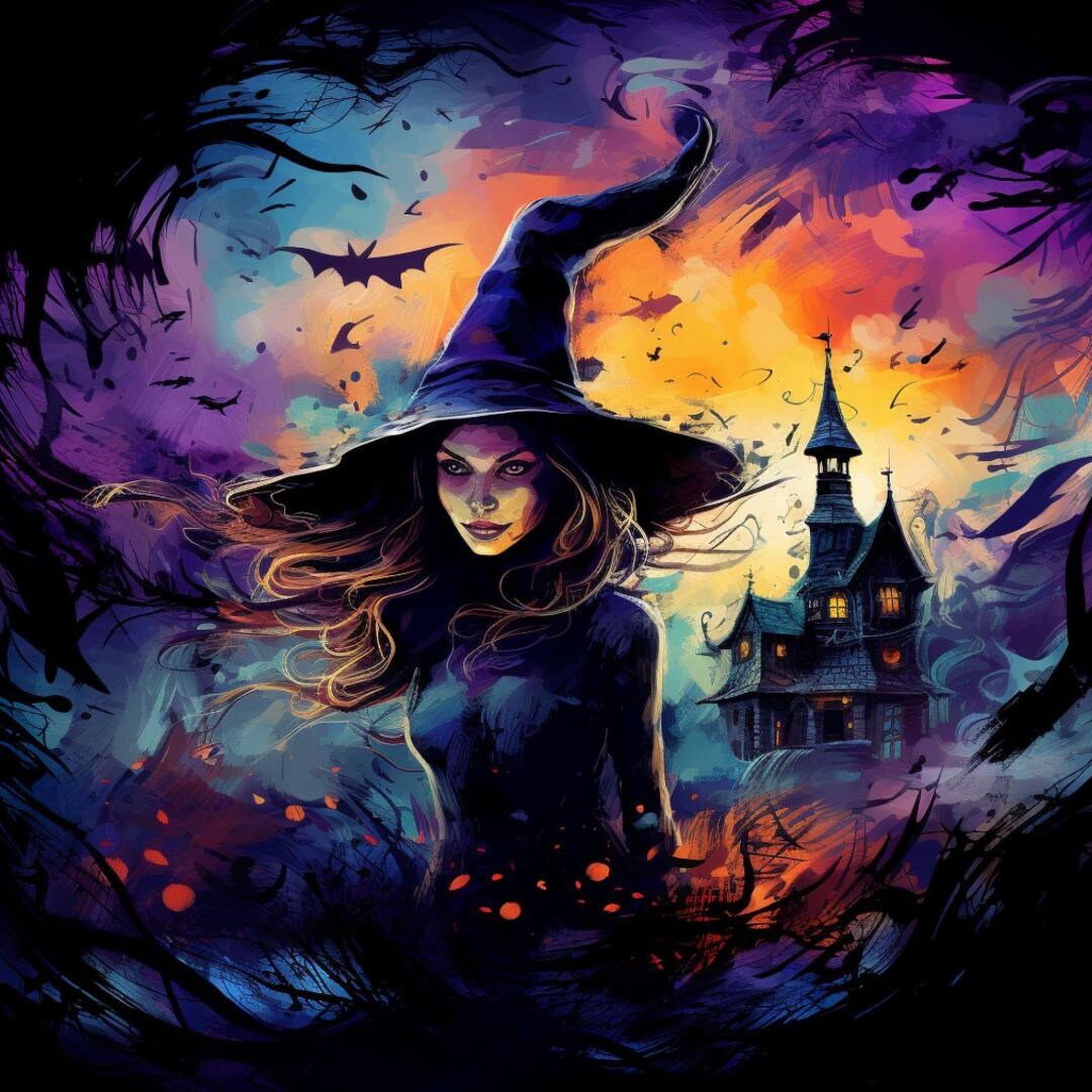 Spooky Halloween Witch Scene PDF Instant Digital Download Counted Cross ...