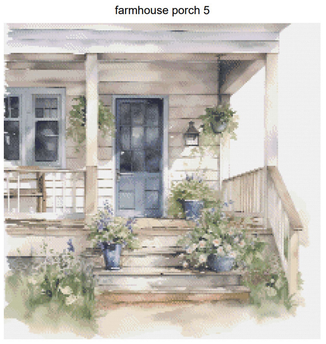 Summertime Farmhouse Front Porch Counted Cross Stitch Pattern Keeper ...