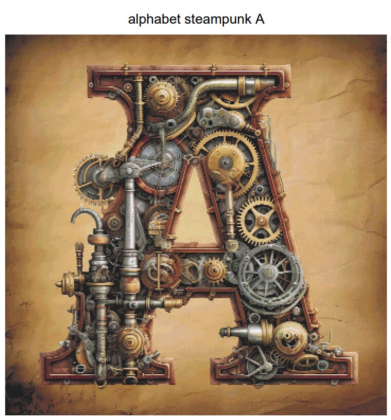 Steampunk Alphabet Letter A Large Size Pattern Keeper Compatible PDF ...