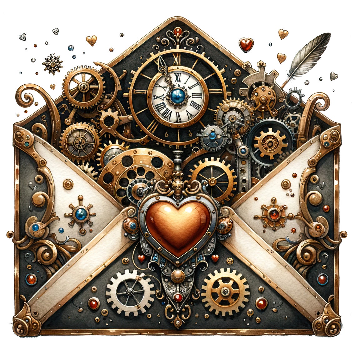 Steampunk Letter Valentine Pattern Keeper Compatible PDF Instant ...