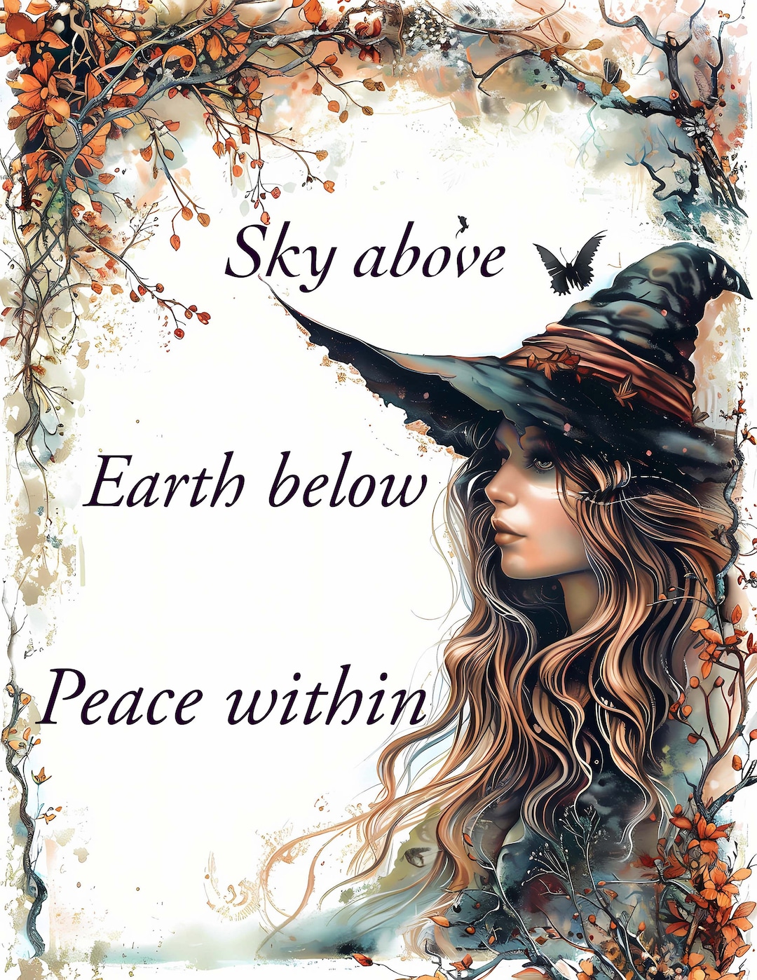 Sky Above Earth Below Peace Within, Wicca Saying Pattern Keeper ...
