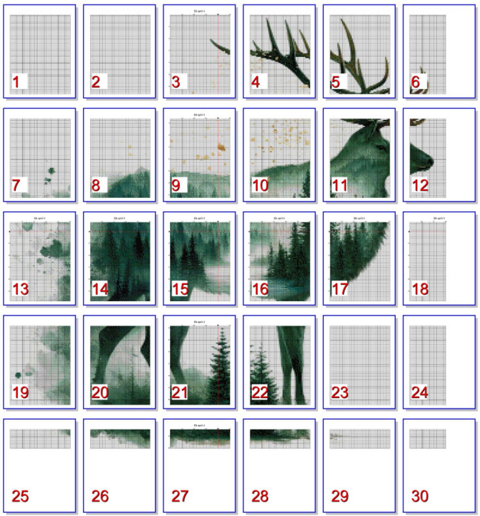 Forest Elk Stag Spirit Totem 4 PDF Instant Digital Download Counted ...