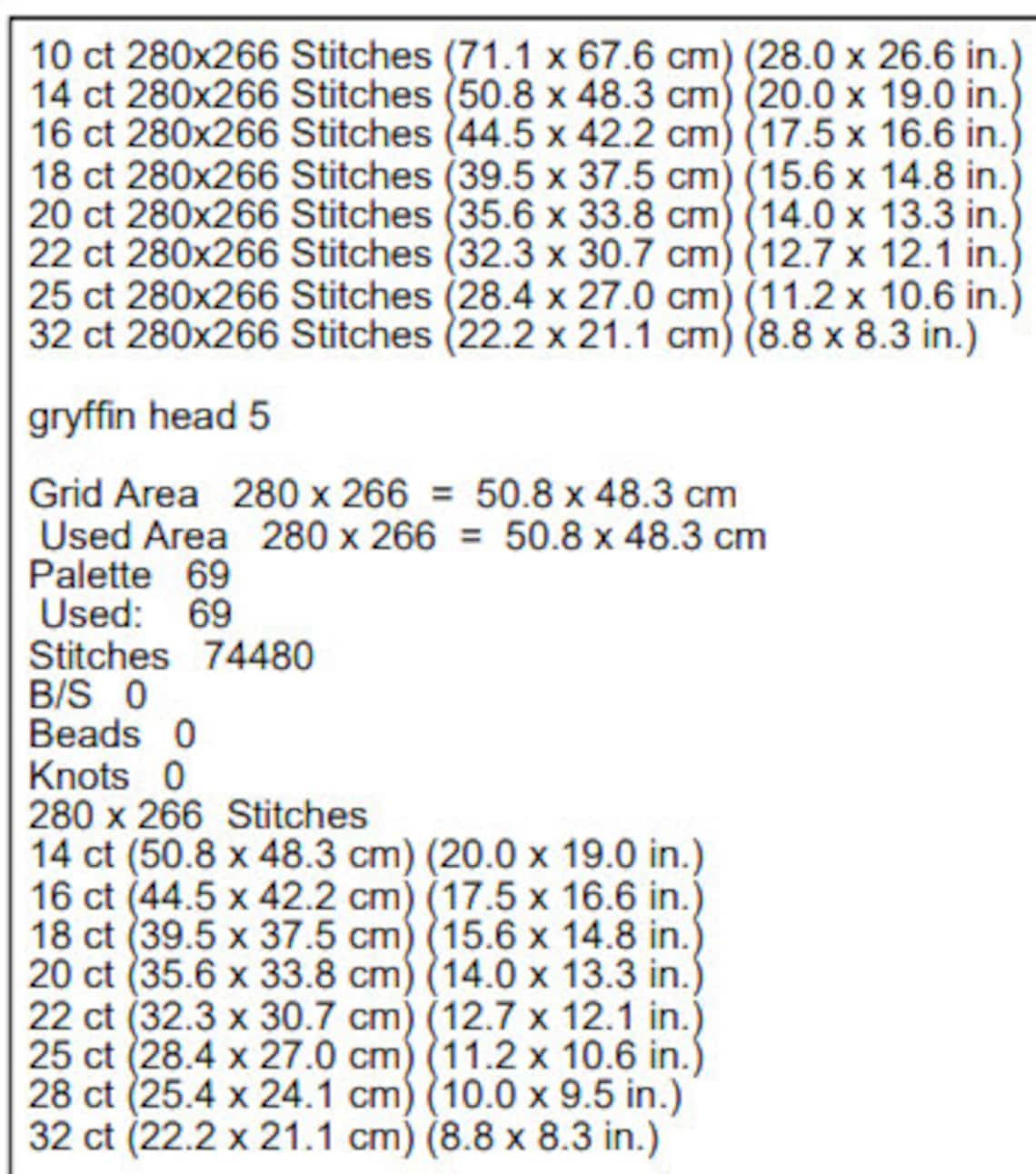 Griffin Gryphon Chimera PDF Instant Digital Download Counted Cross ...