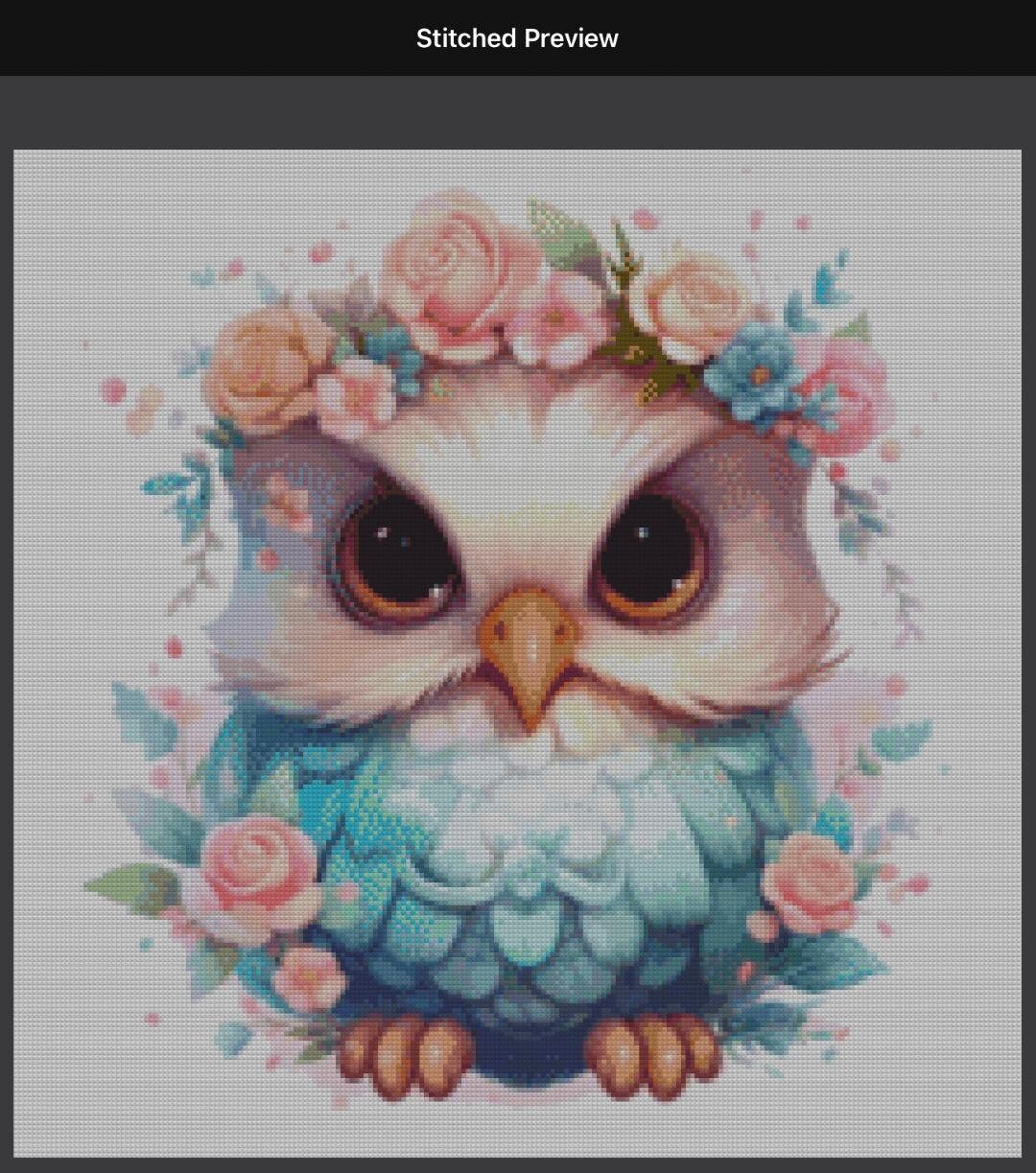 Pastel Pink Turquoise Baby Owl Flower Crown Pattern PDF Instant Digital ...