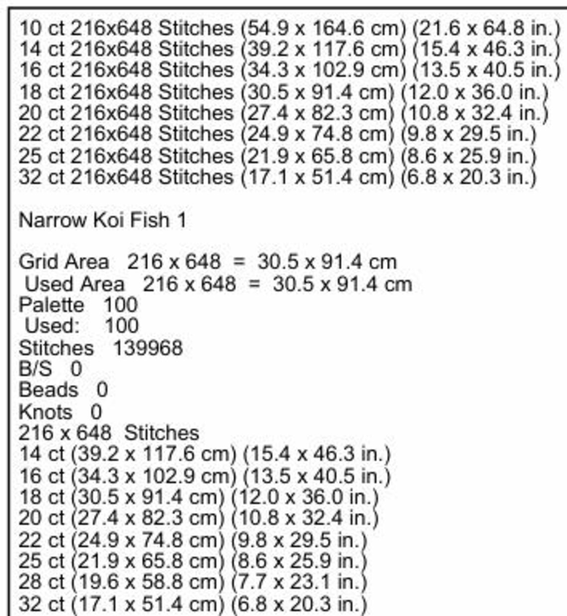 Narrow Koi Fish 1 Pattern Keeper Compatible PDF Instant Digital ...