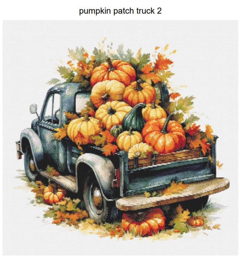 Pumpkin Patch Truck Fall Autumn Scene Pattern Keeper Compatible PDF ...