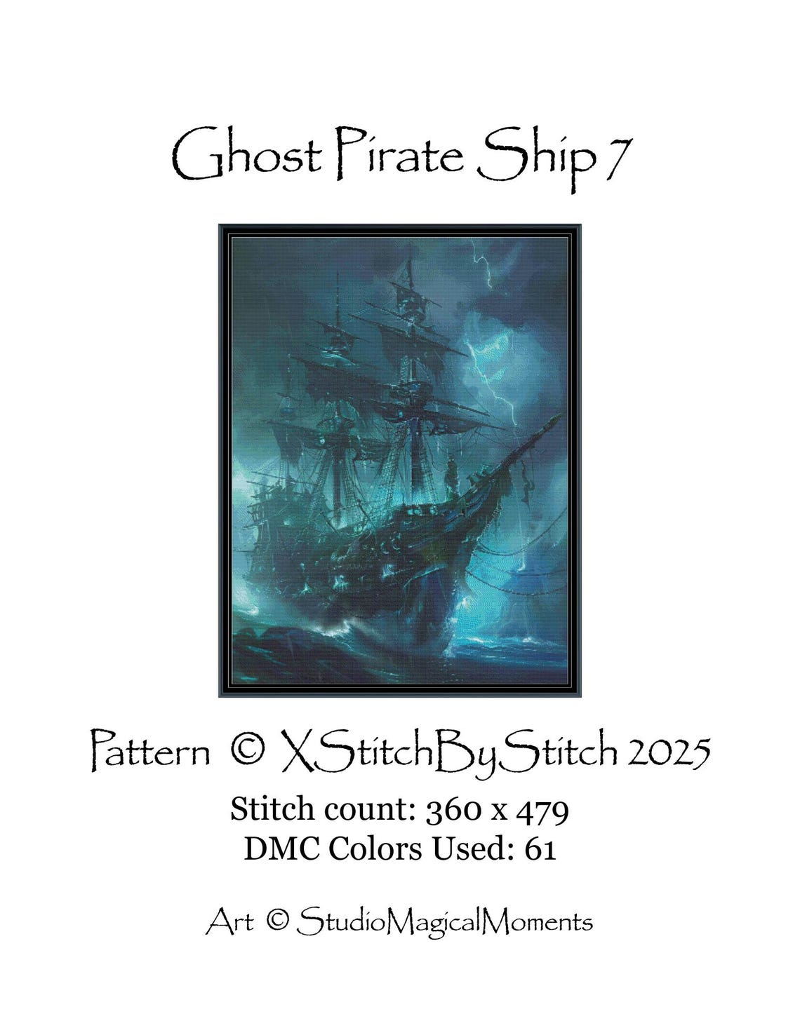 Ghostly Pirate Ship 7, Pattern Keeper Compatible, PDF Instant Digital ...