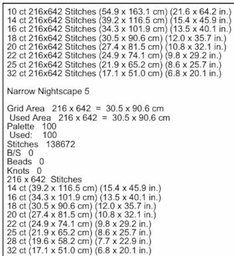 Narrow Nightscape 5 Large Pattern Keeper Compatible PDF Instant Digital ...
