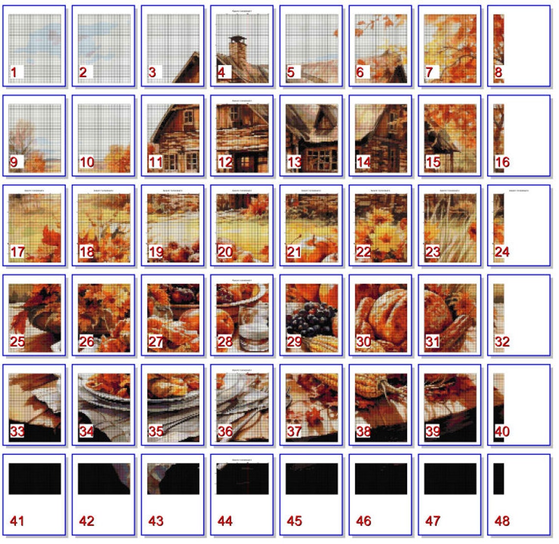 Thanksgiving Homestead Scene Autumn Pattern Keeper Compatible PDF ...
