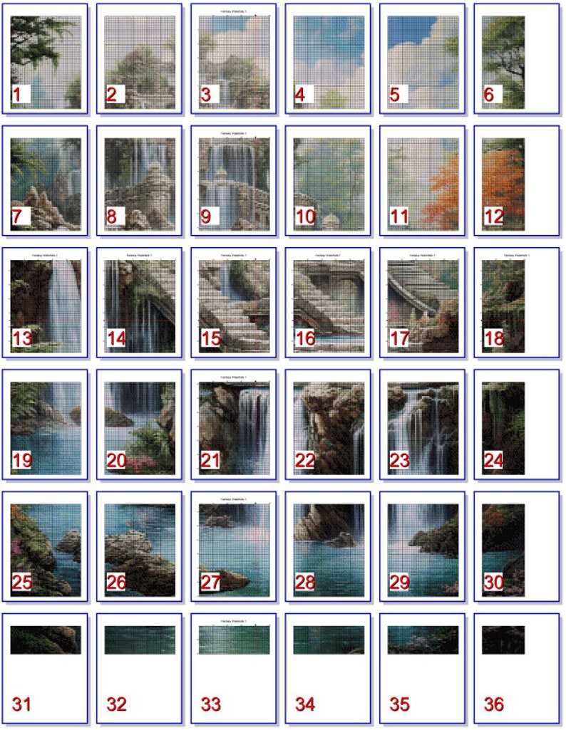 Fantasy Waterfall 1 Filtered Dawn PDF Instant Digital Download Counted ...