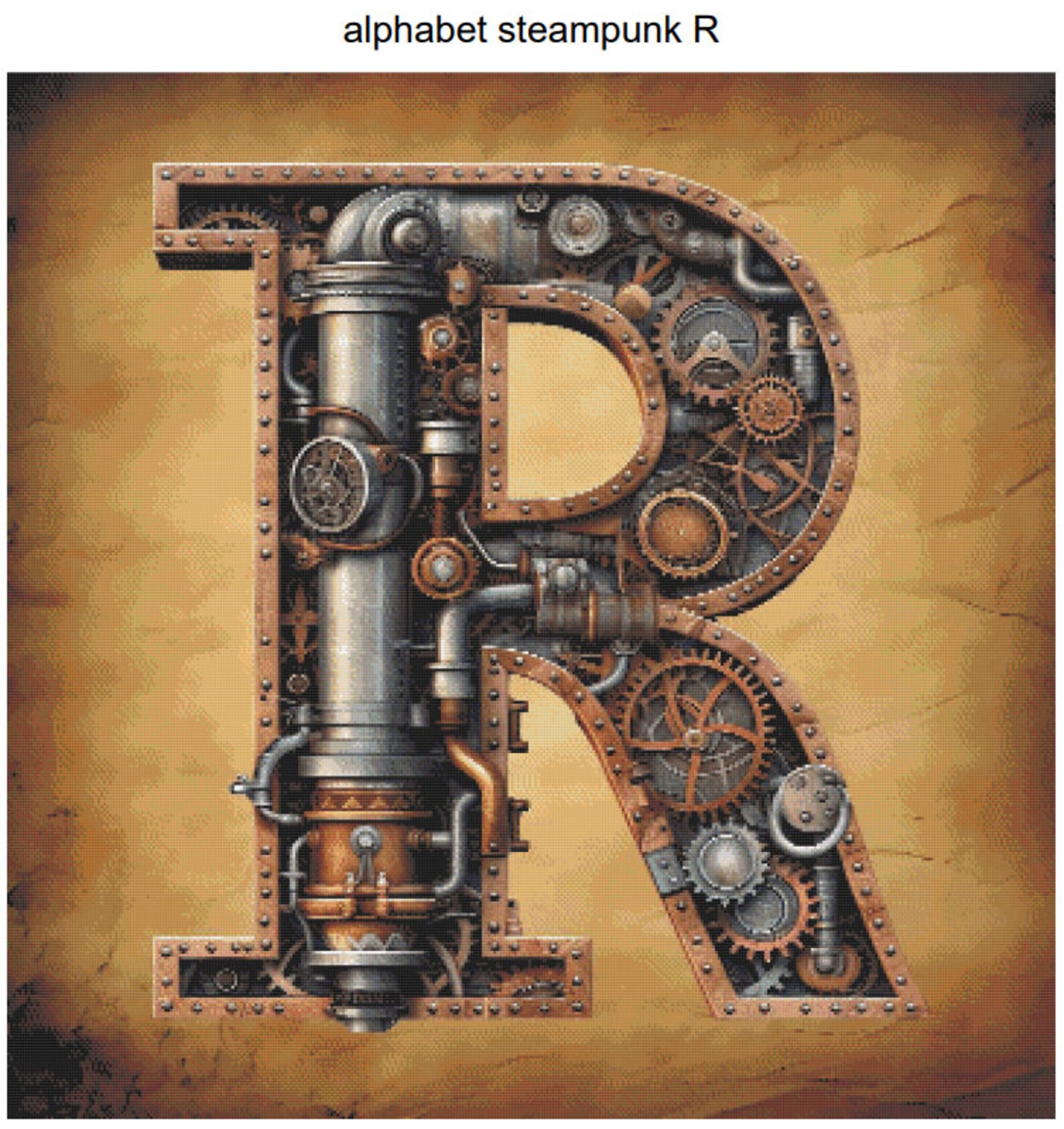 Steampunk Alphabet Letter R Large Size Pattern Keeper Compatible PDF ...