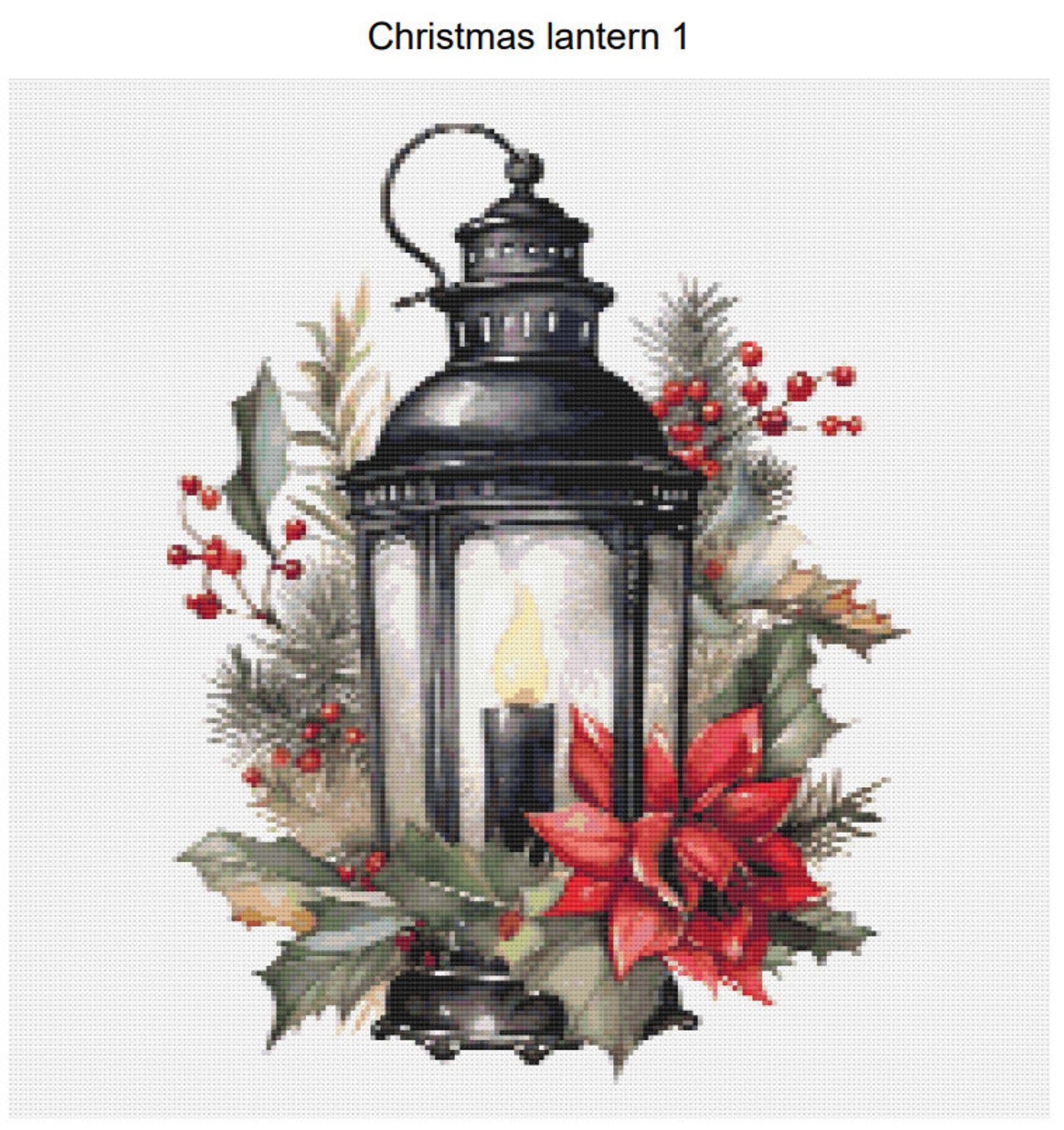 Watercolor Christmas Lantern Pattern Keeper Compatible PDF Instant ...