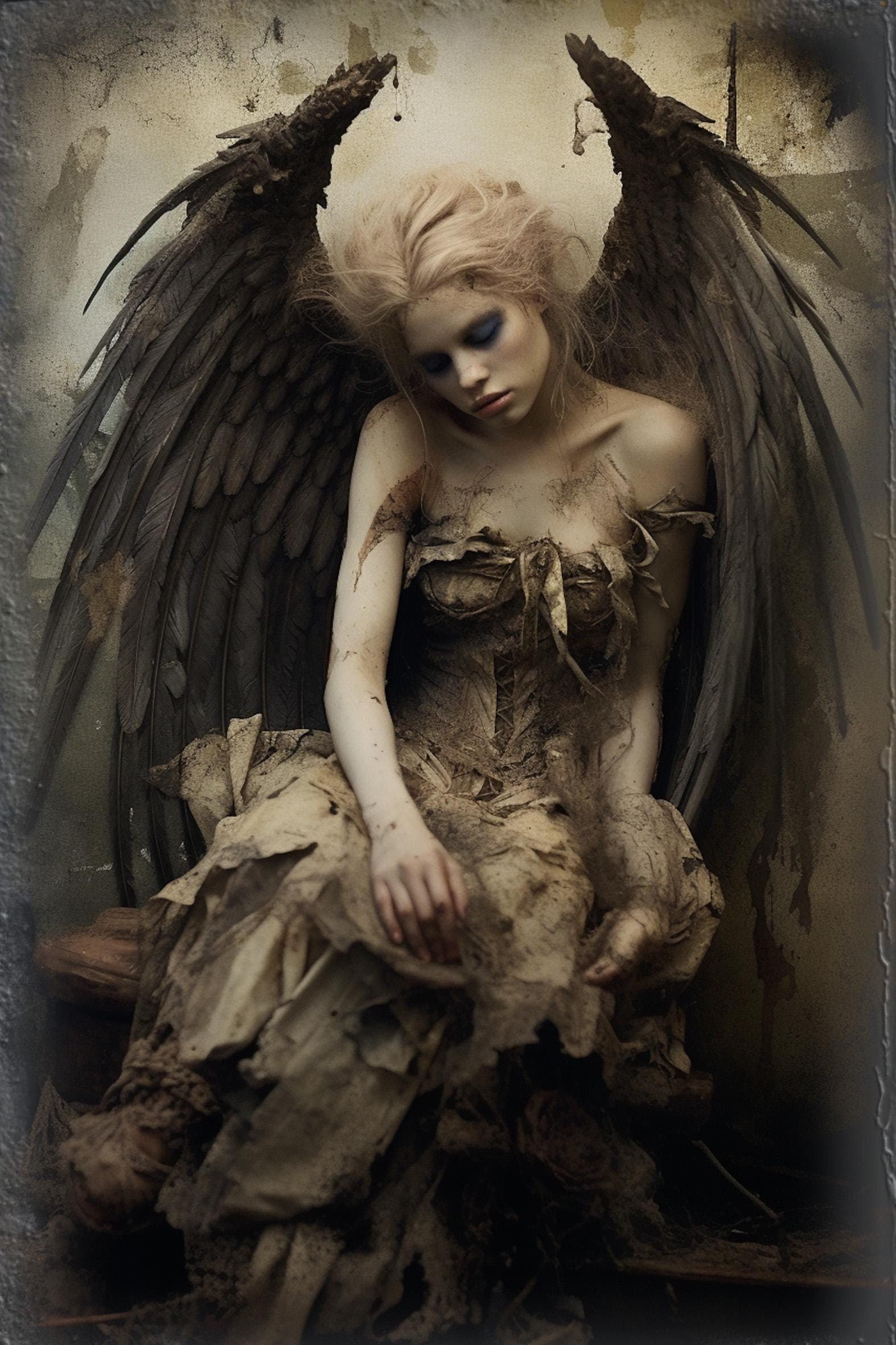 Gothic Fallen Angel 5 Tragic Portrait Pattern Keeper Compatible PDF ...