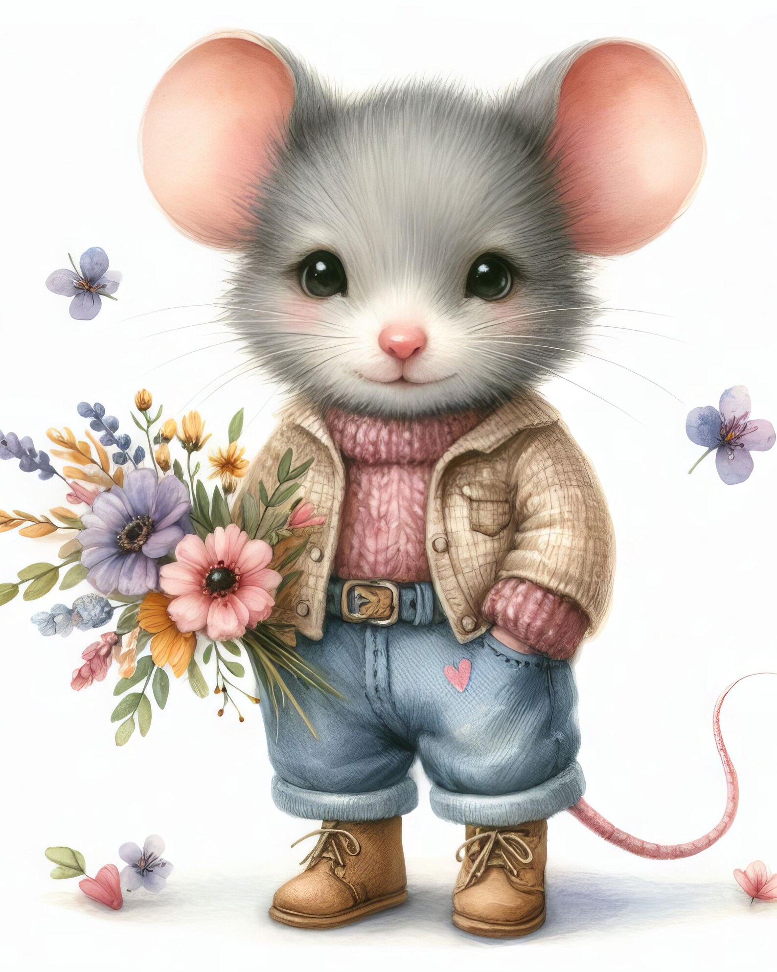Little Mouse With Flowers 2 Pattern Keeper Compatible PDF Instant ...