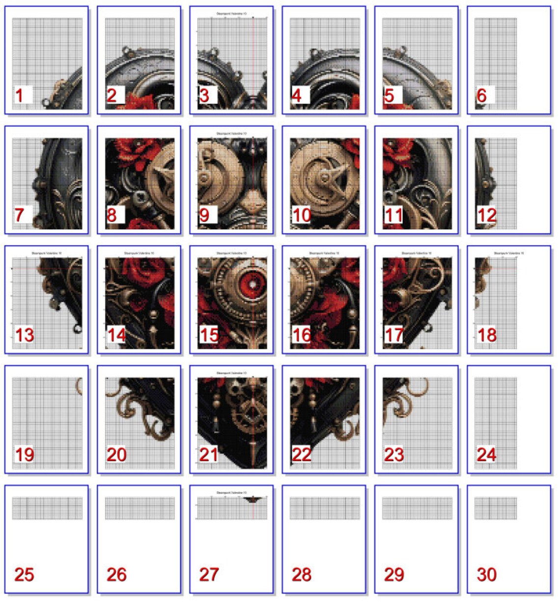 Steampunk Heart Roses Valentine Pattern Keeper Compatible PDF Instant ...