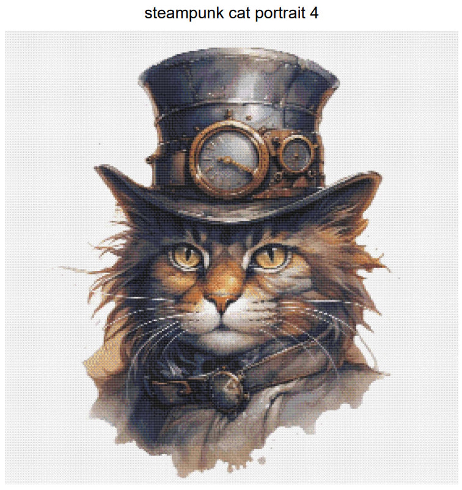Steampunk Cat Portrait 4 Pattern Keeper Compatible PDF Instant Digital ...