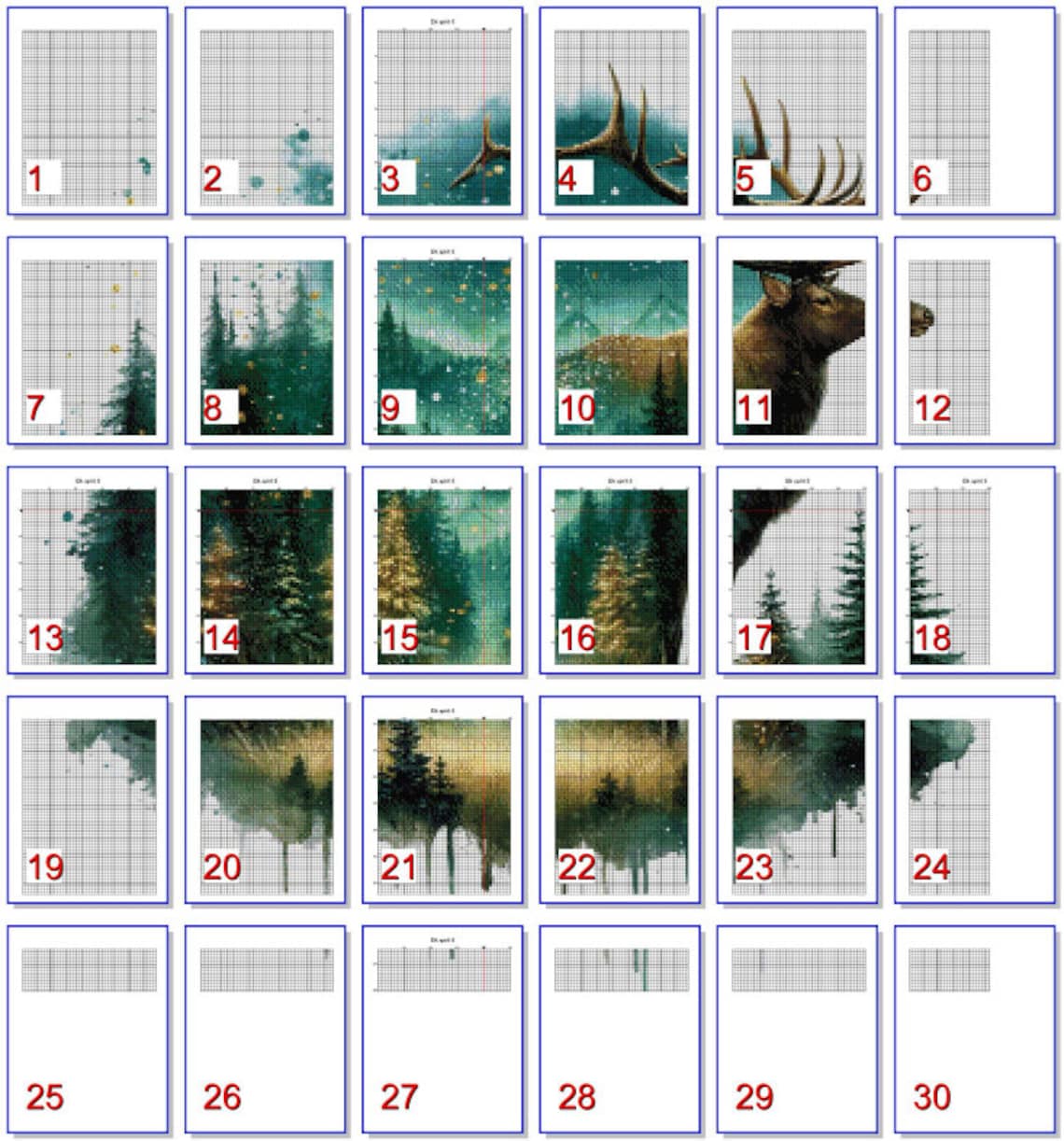 Forest Elk Stag Spirit Totem 5 PDF Instant Digital Download Counted ...