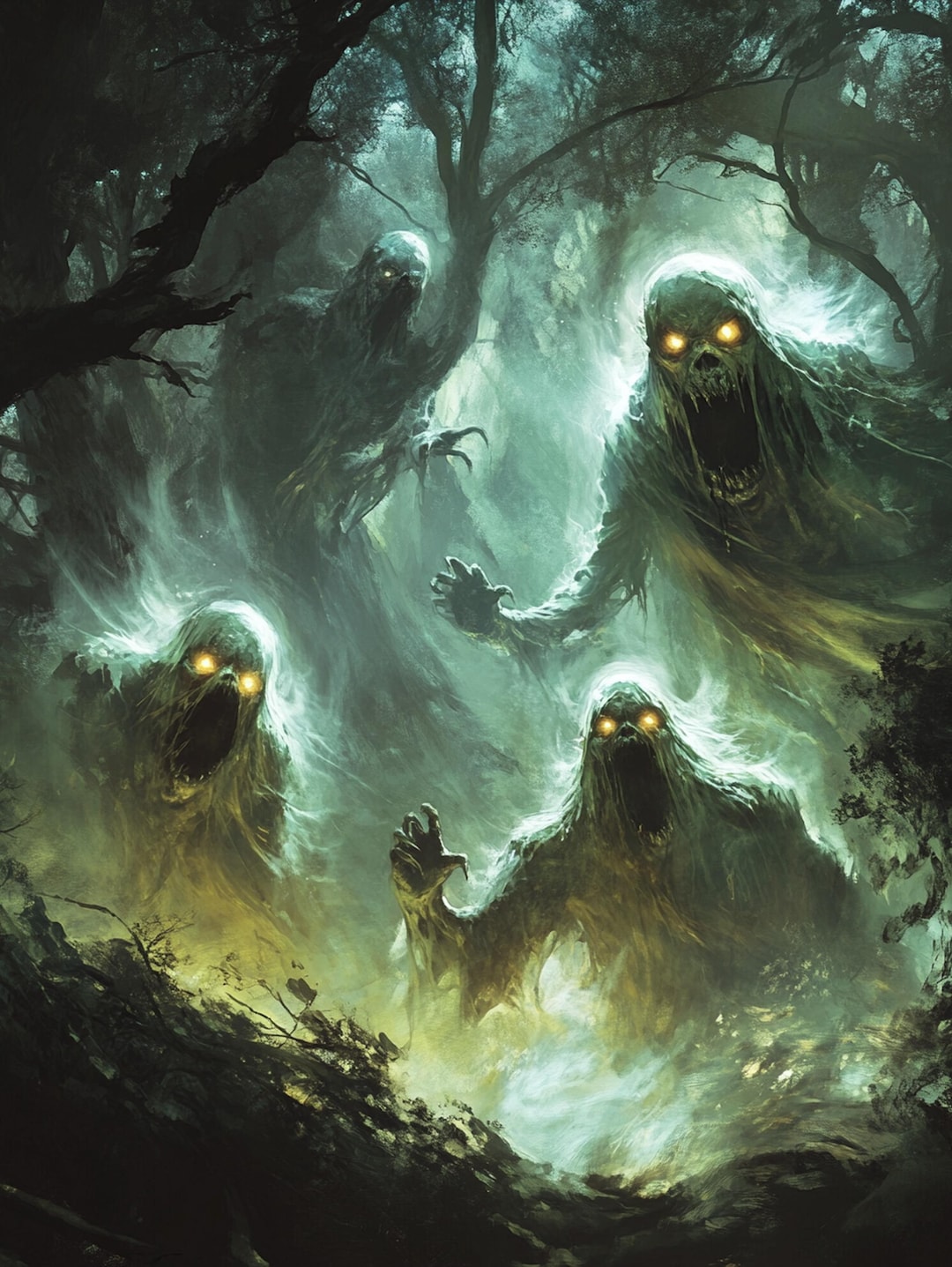 Scary Ghost 1, Halloween Scene PDF Instant Digital Download Counted ...