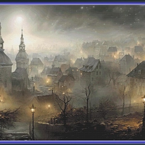 Cursed Old Town 2 Halloween Landscape Scene Pattern Keeper Compatible ...