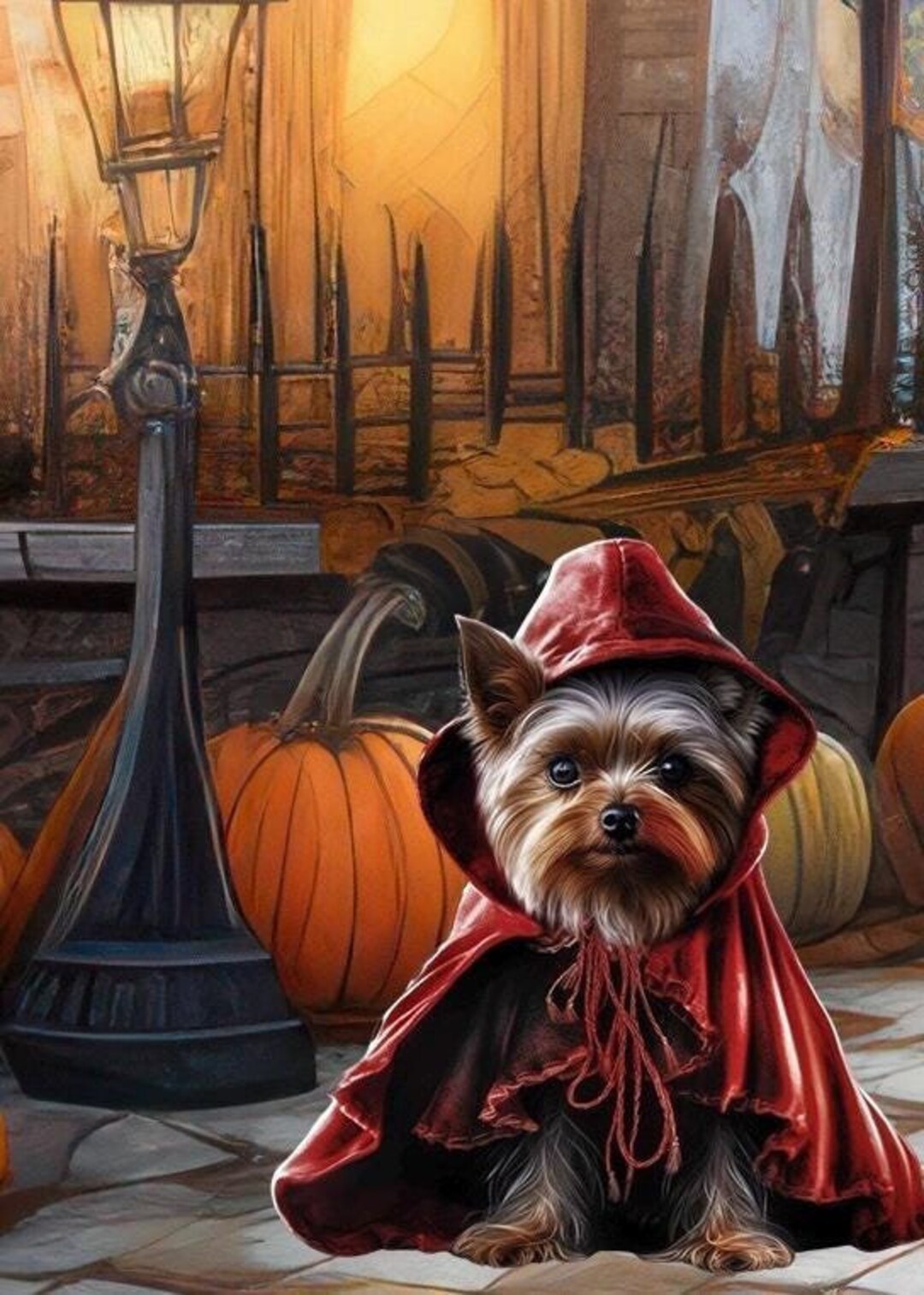 Halloween Yorkie Puppy Dog 2 PDF Instant Digital Download Counted Cross Stitch Pattern Keeper ...